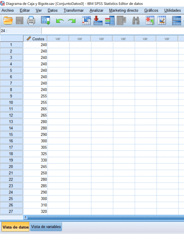 Como hacer un Diagrama de Caja y Bigote en Excel SPSS